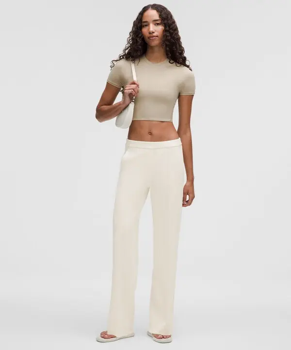 Lululemon Softstreme Pintuck Mid-Rise Pant - Light Ivory